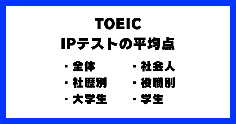 TOEIC IPテストの平均点は何点？大学生・社会人など属性別に紹介！スコアの目安も解説！